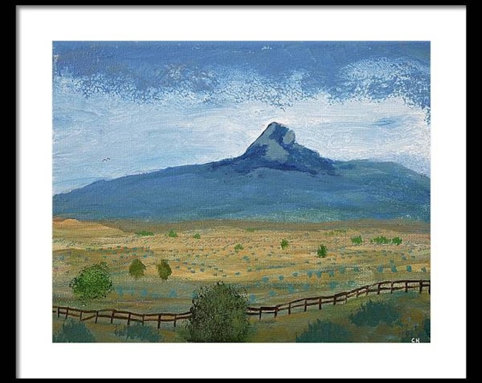 Wyoming Art Print, Heart Mountain Painting, Western Wall Decor ...