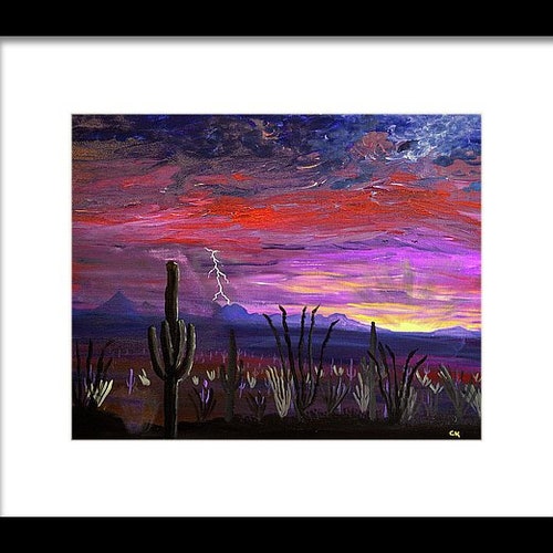 Tucson Arizona Sunset Art Tucson Print Southwest Painting - Etsy