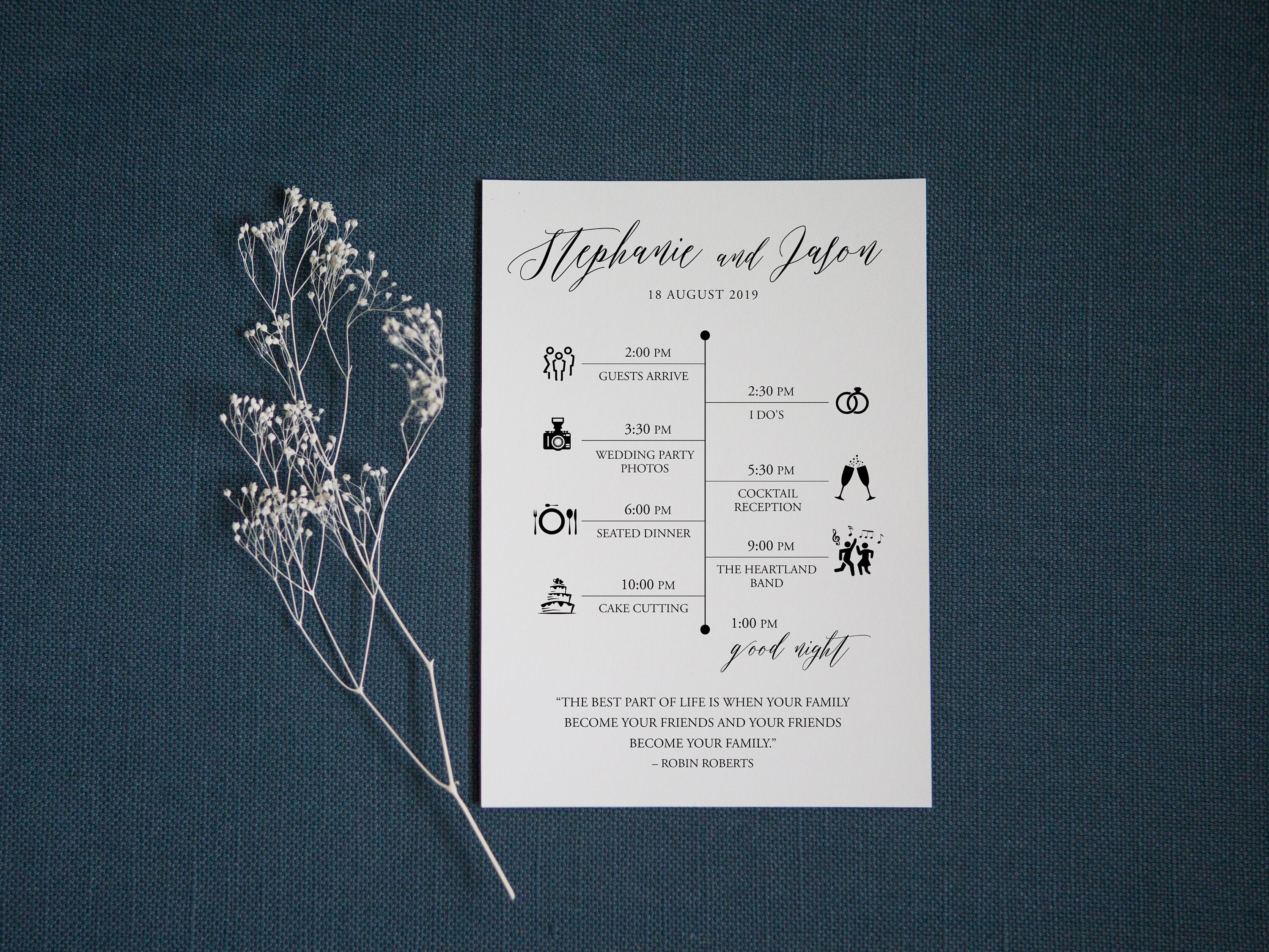 Wedding Program Template Wedding Timeline Program Printable | Etsy