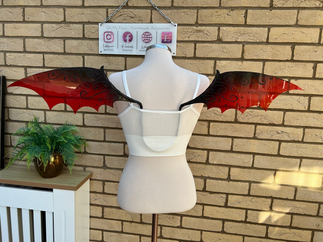 Large Red Demon or Devil Costume Wings, Cosplay Wings, Pixie Dark Fae ...