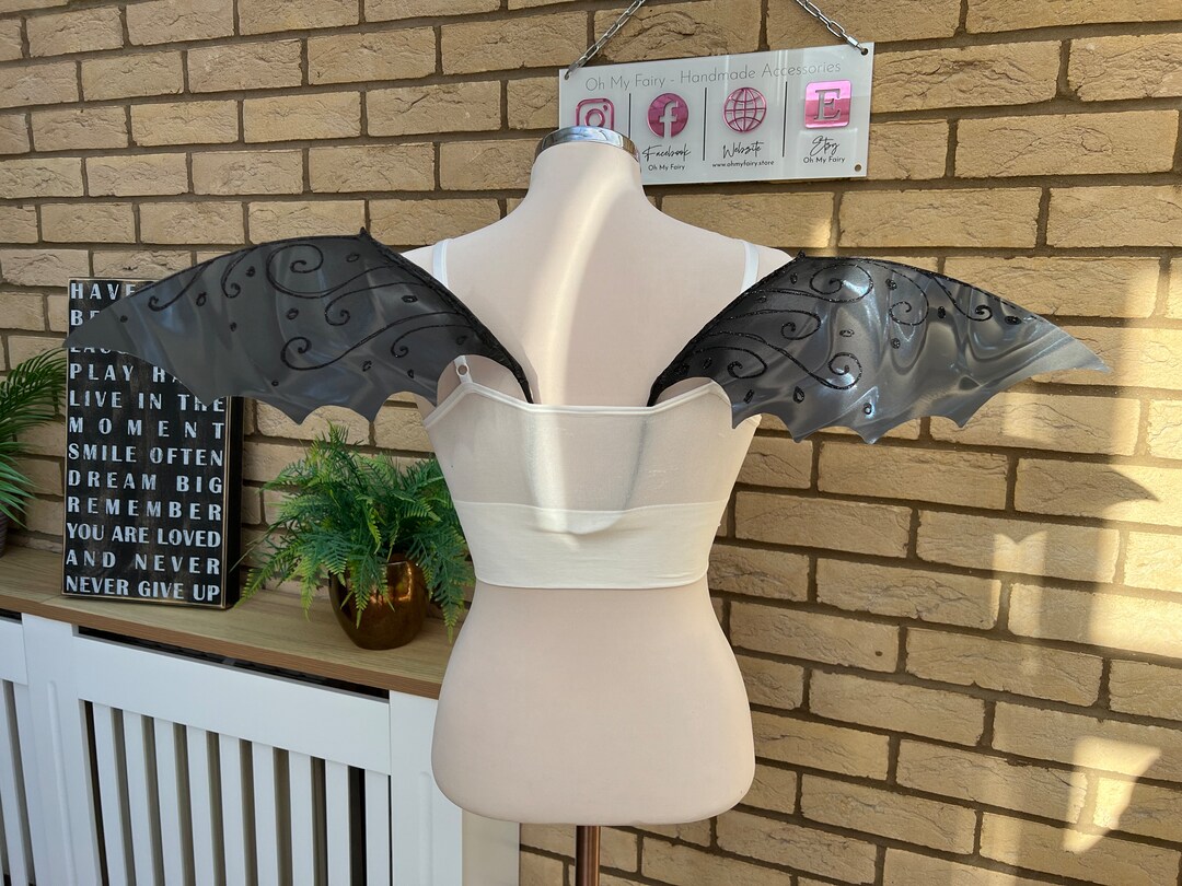 Black Demon or Devil Costume Wings, Cosplay Wings, Pixie Dark Fae Wings ...