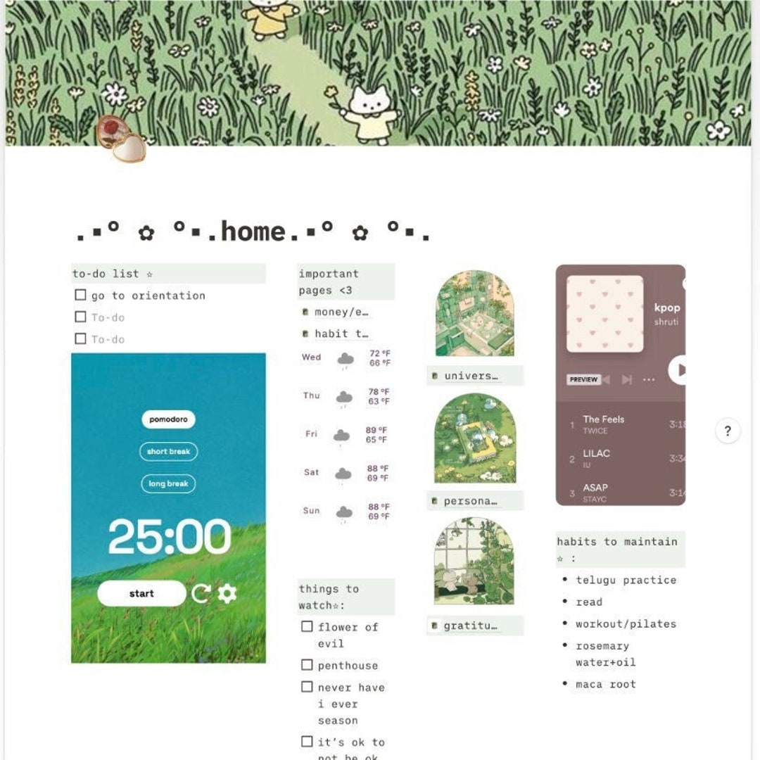 Custom Notion Template Aesthetic - Etsy