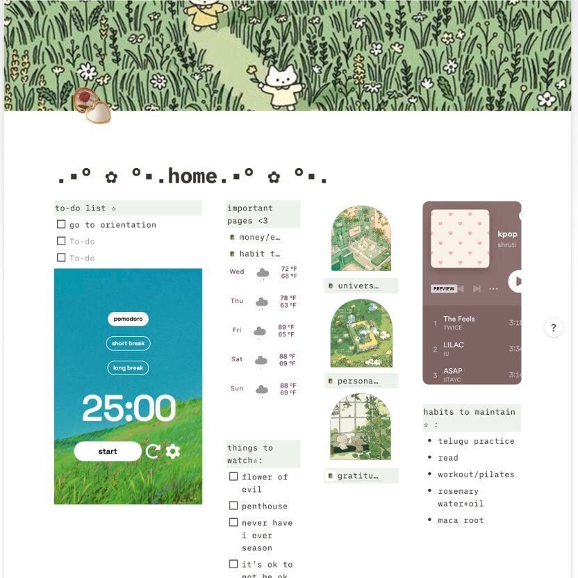 Custom Notion Template Aesthetic - Etsy