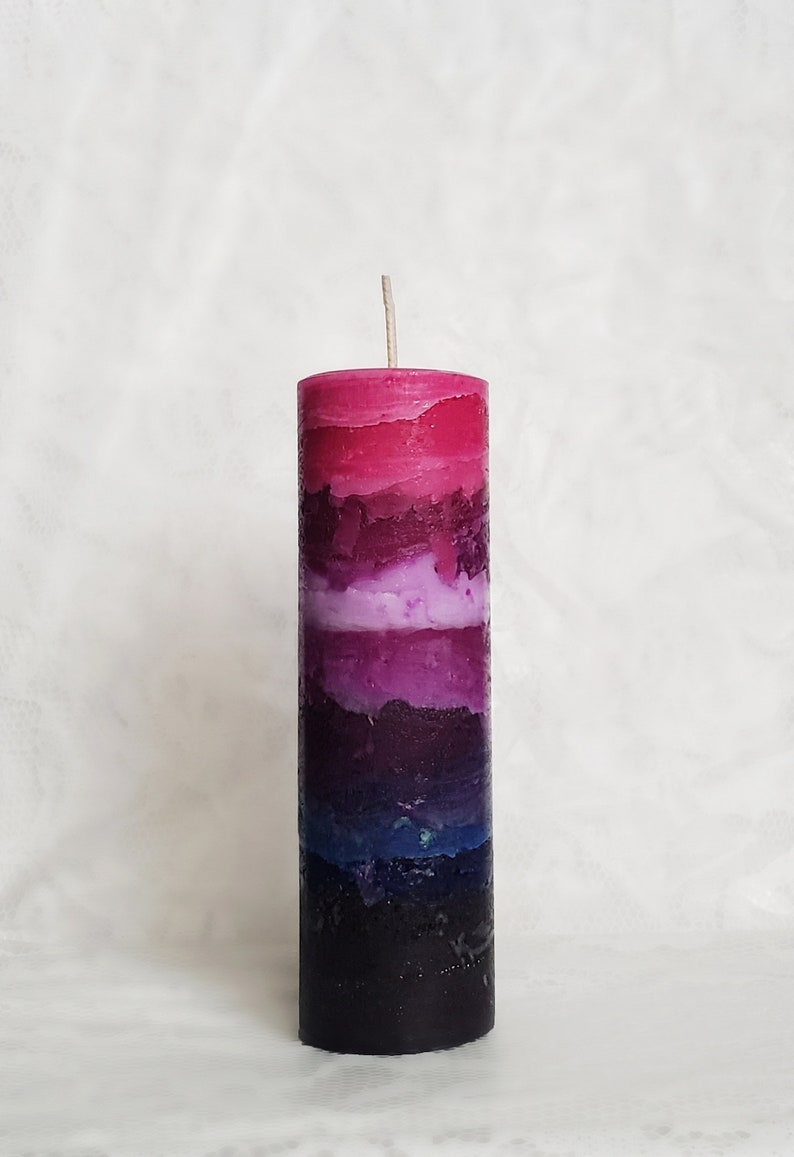 Rustic Galaxy Layered Pillar Candle ll Multiple Sizes | Etsy