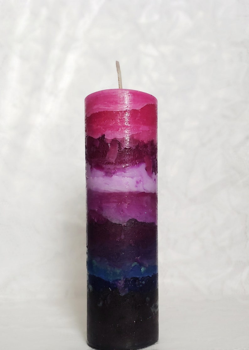Rustic Galaxy Layered Pillar Candle ll Multiple Sizes | Etsy