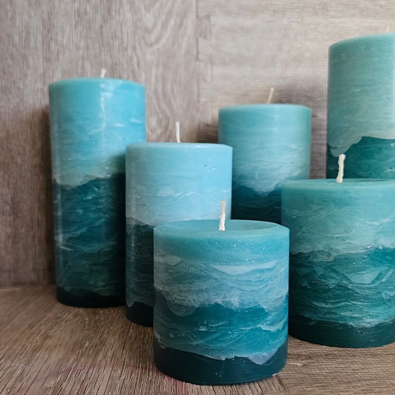 Teal Candle - Etsy