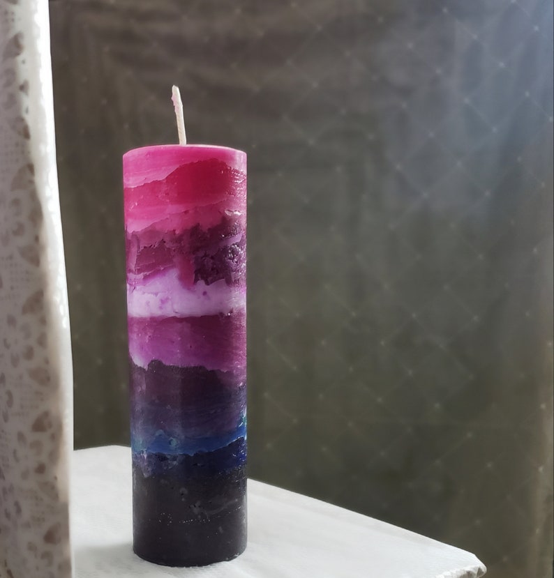 Rustic Galaxy Layered Pillar Candle Ll [multiple Sizes Available] - Etsy