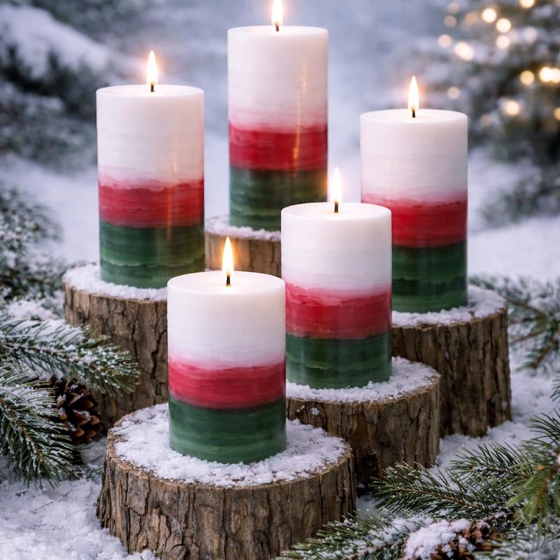 Red Green Taper Candles - Etsy