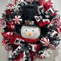 Snowman Wreath - Etsy