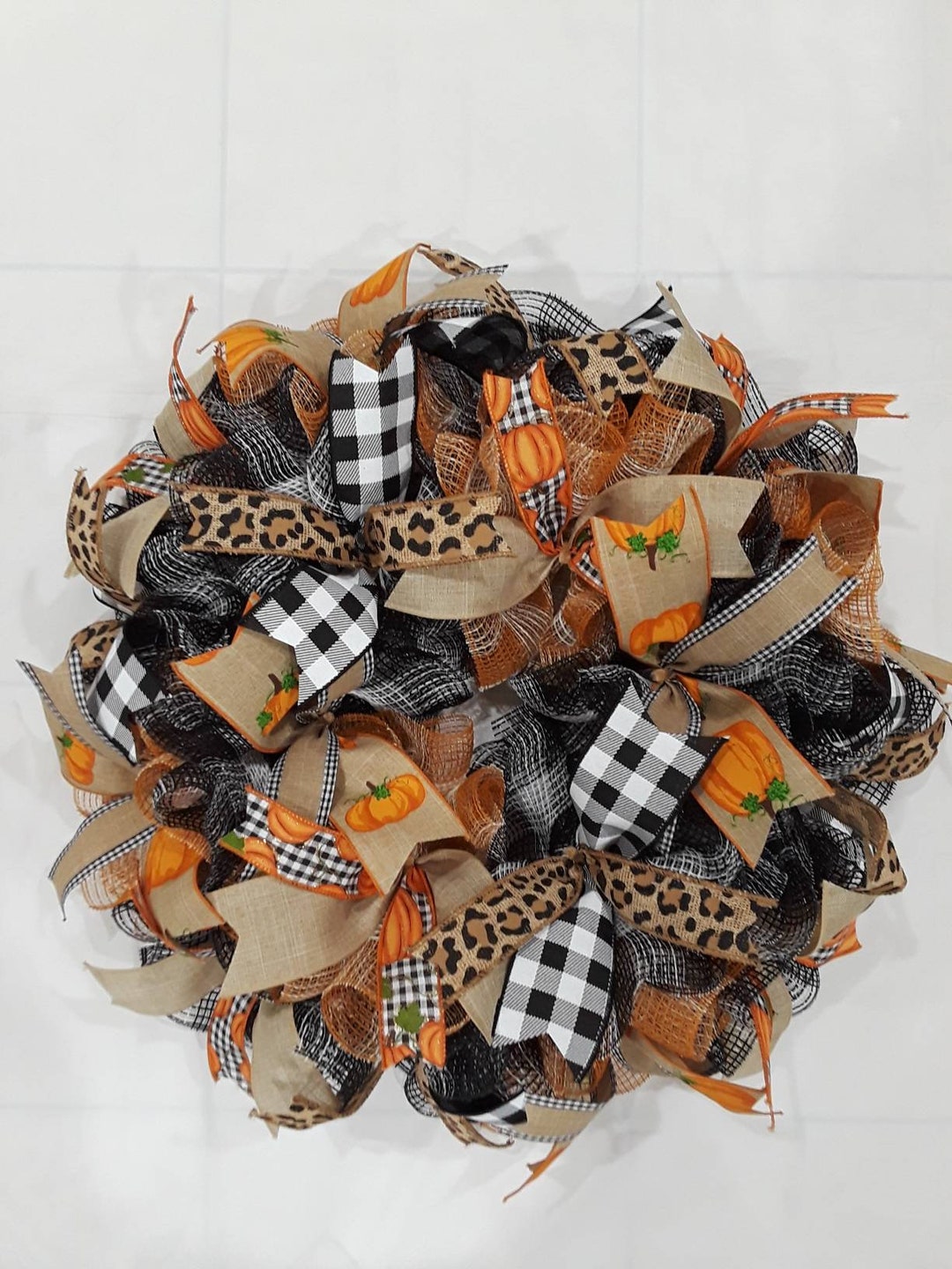 Fall Leopard Print Wreath ,fall Door Wreath,fall Wreaths for Front Door ...