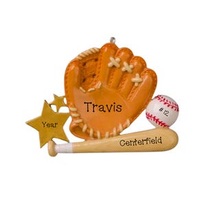 Personalized Christmas Ornaments Sports-baseball Glove/personalized by ...
