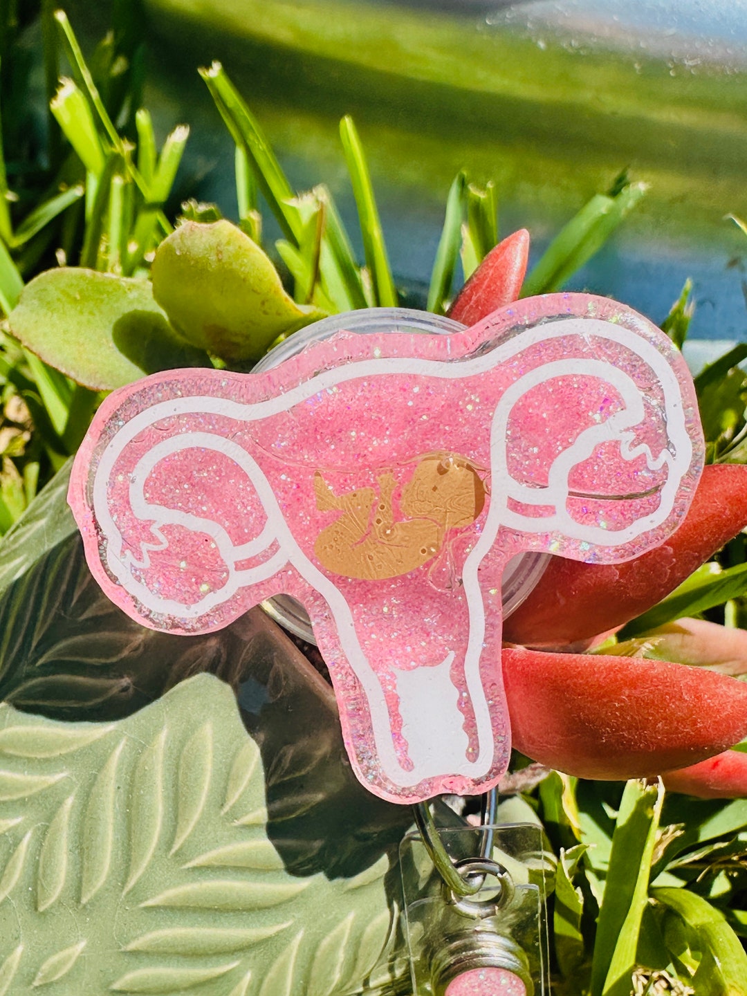 Uterus and Baby Badge//nurse Badge Reel//women’s Healthcare Worker ...