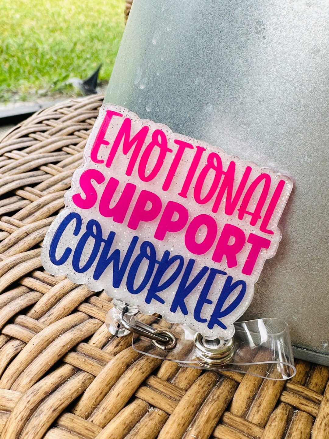 Emotional Support Coworker//funny Badge Reel//nurse Badge Reel ...