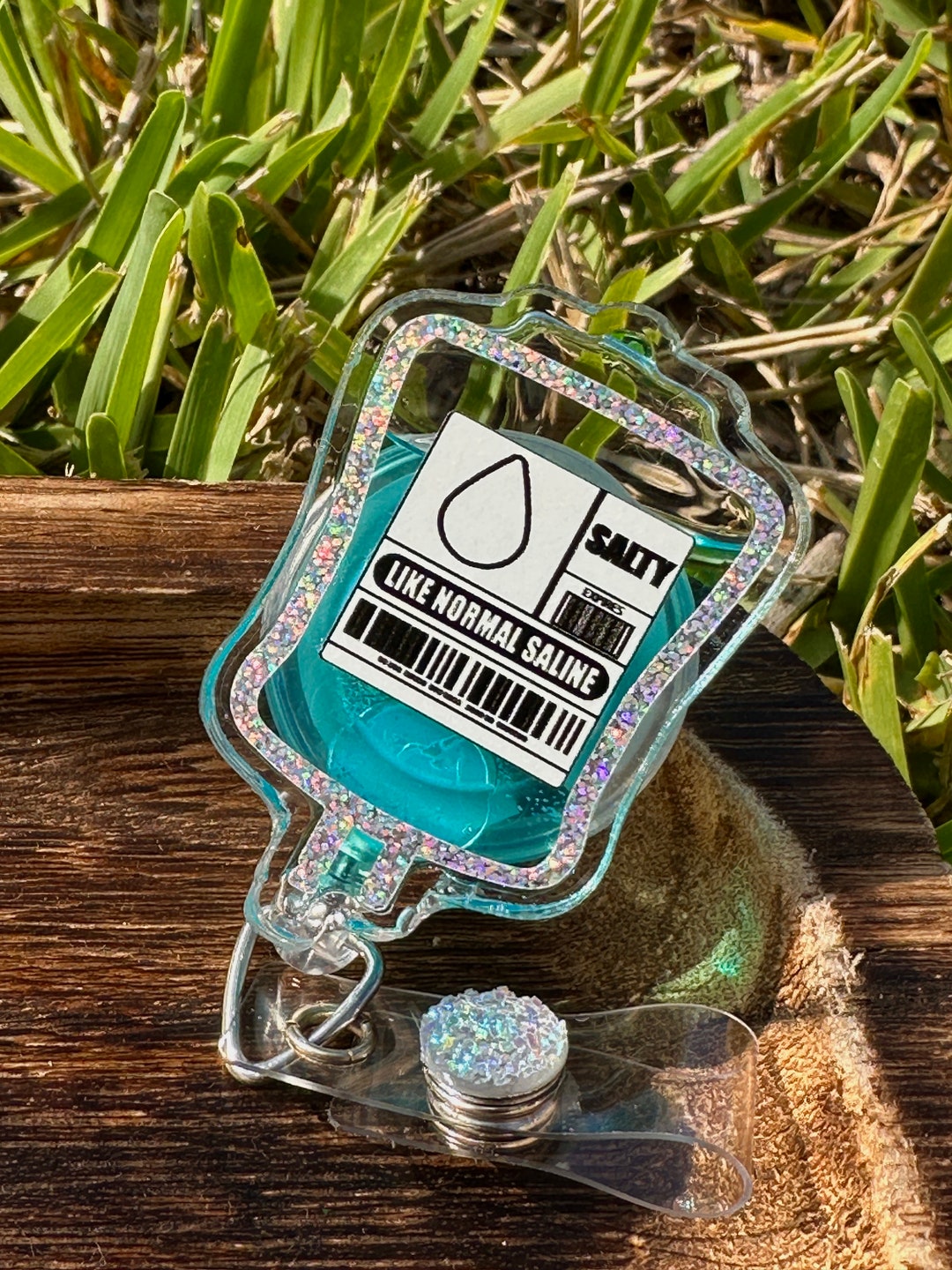 IV Bag Badge Reel//salty Like Normal Saline// Nurse Badge Reel ...