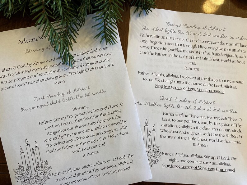 Advent Wreath Prayers- Traditional Catholic - Etsy