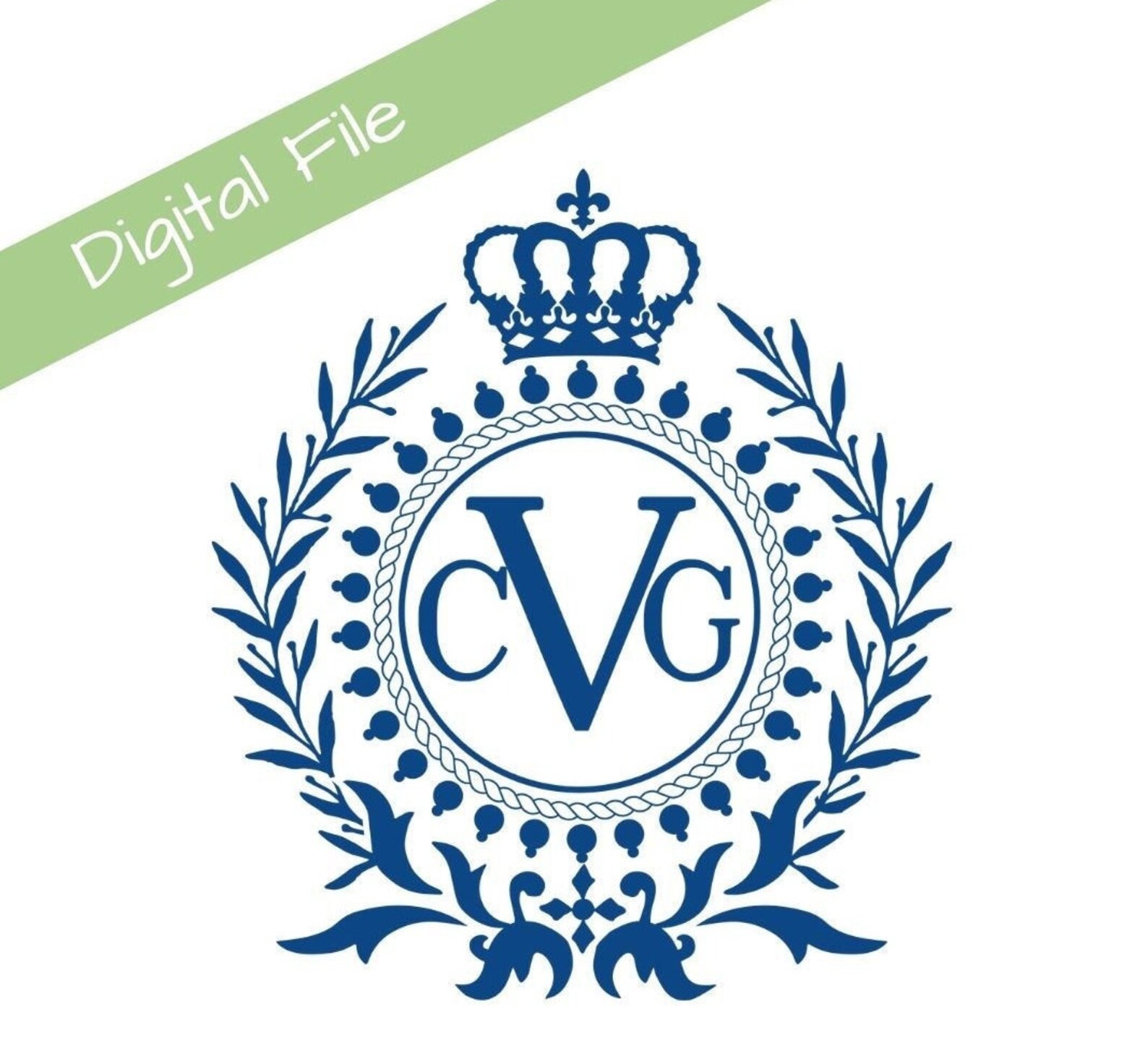 Monogram Frame Royal Monogram Wreath Monogram Crest - Etsy UK