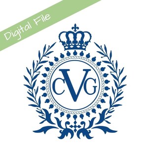 Monogram Frame, Royal Monogram Wreath, Monogram Crest, Monogram SVG ...