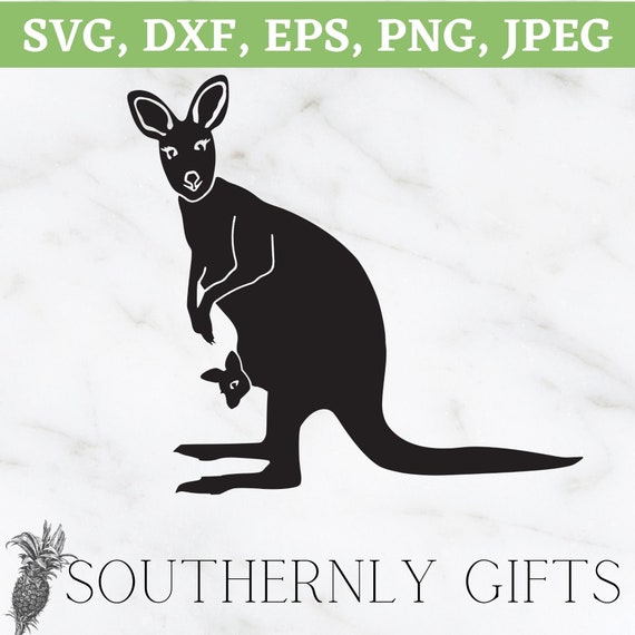 DXF Digital File PNG Kangaroo SVG Papercraft Clip Art & Image Files ...