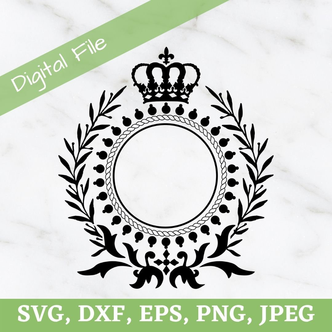 Monogram Frame Royal Monogram Wreath Monogram Crest | Etsy