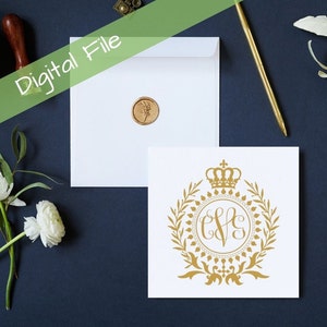 Monogram Frame, Royal Monogram Wreath, Monogram Crest, Monogram SVG ...