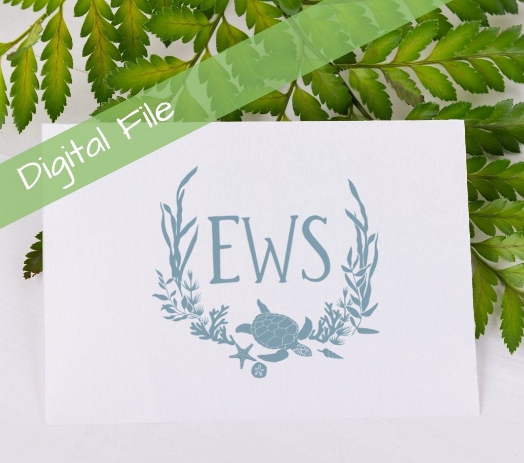 Tropical Monogram Sea Turtle SVG Turtle SVG Turtle - Etsy Canada