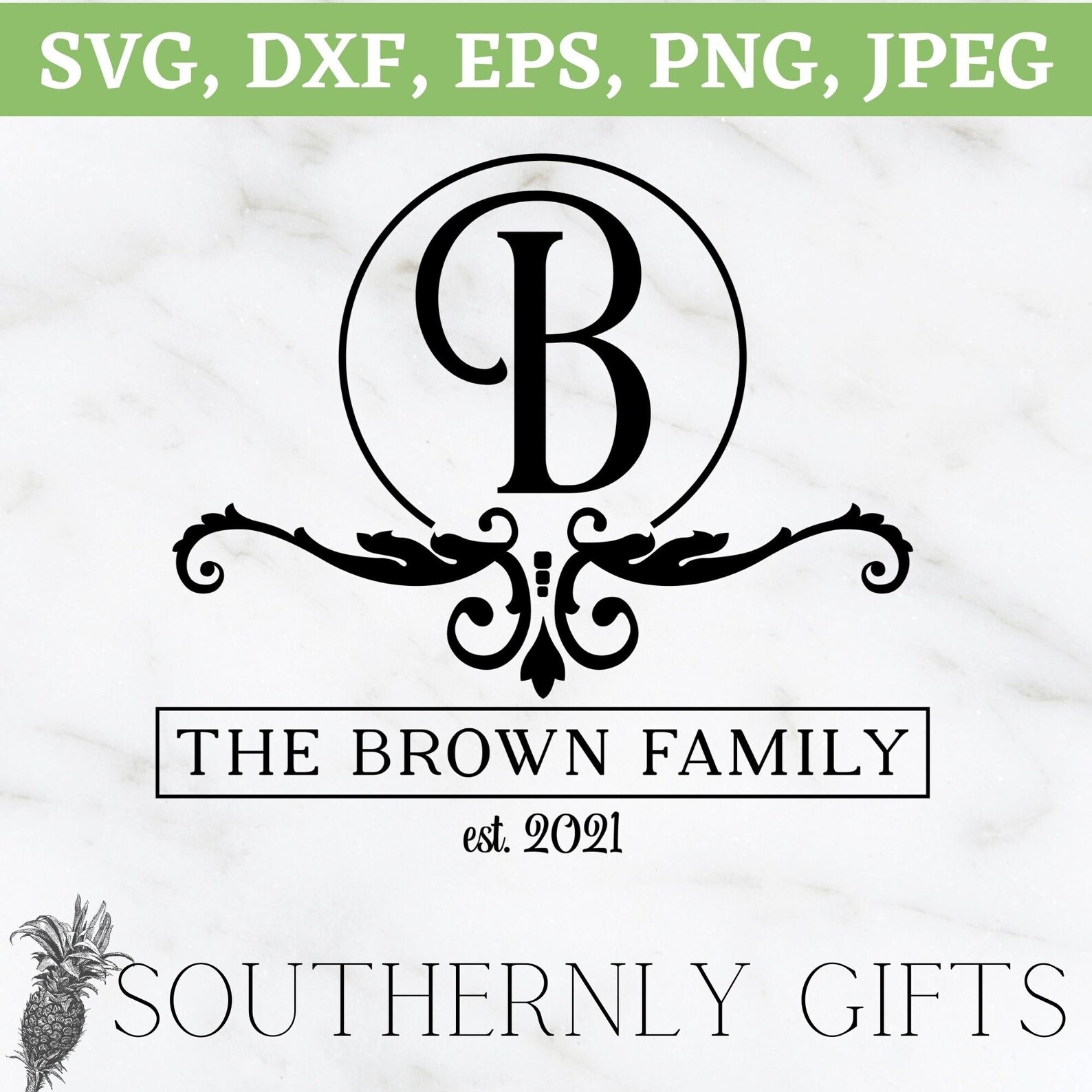 Family Name SVG, Initial SVG, Monogram SVG, Last Name Svg, Family Name ...