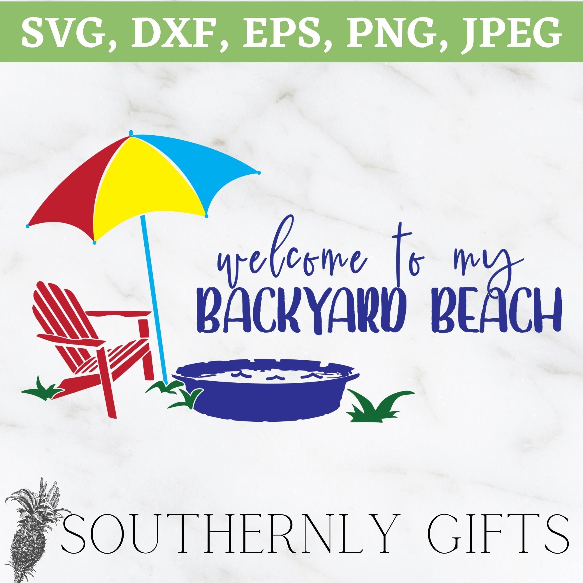 Summer SVG, Backyard SVG, Backyard Beach SVG, Backyard Decor, Outdoor ...