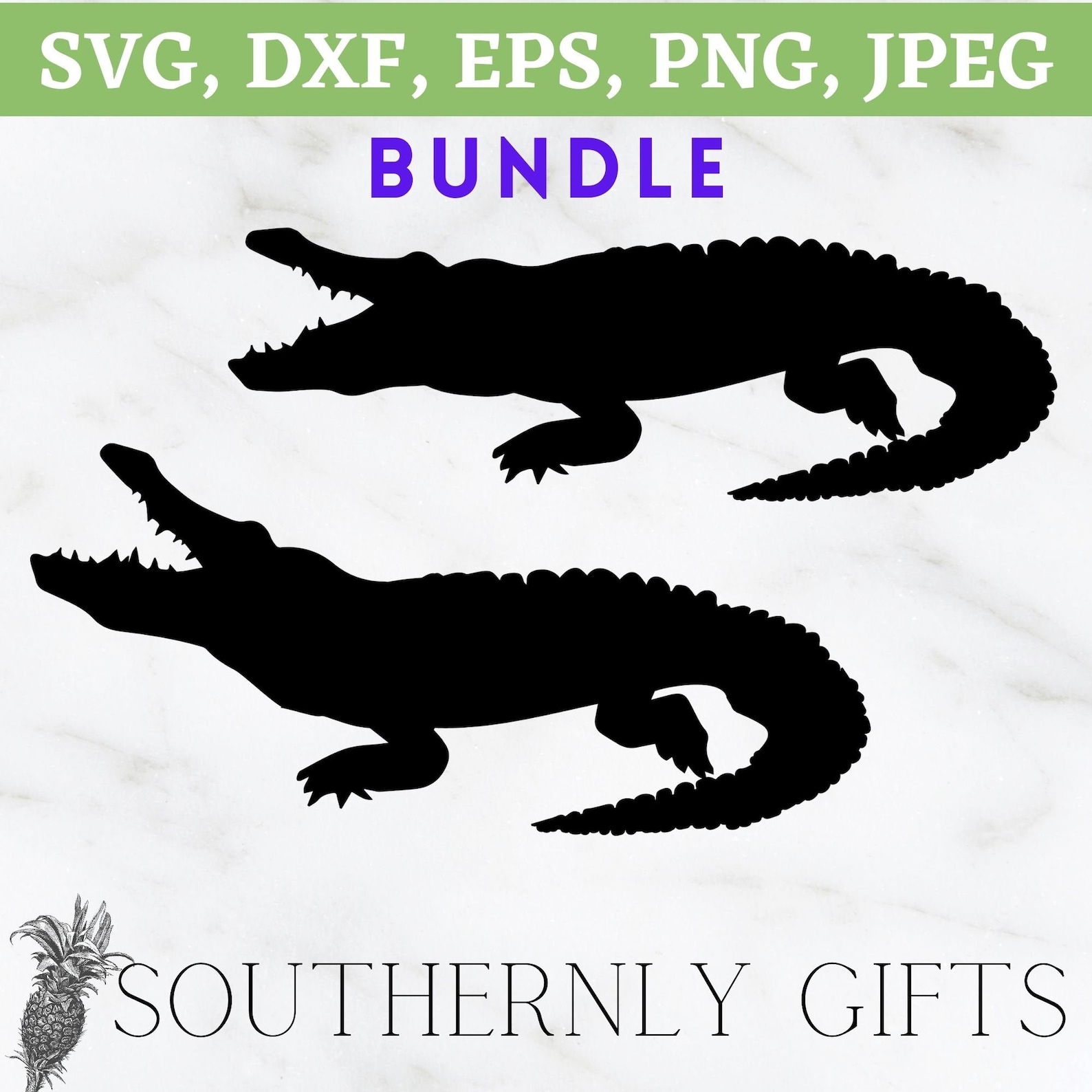 Alligator SVG, Alligator Silhouette, Gator SVG, Crocodile SVG, Wild ...