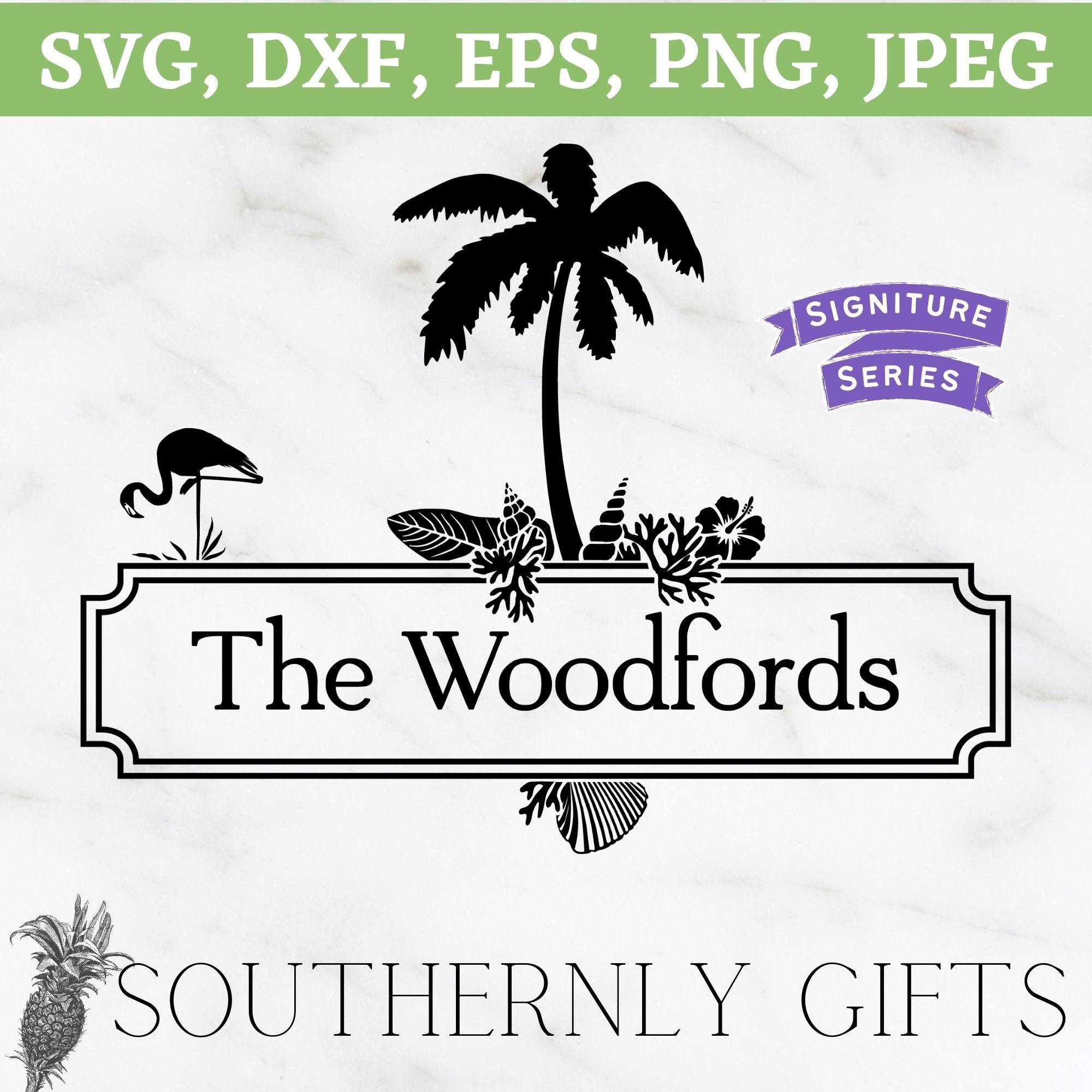 Tropical SVG Tropical Frame Tropical Monogram Personalized - Etsy