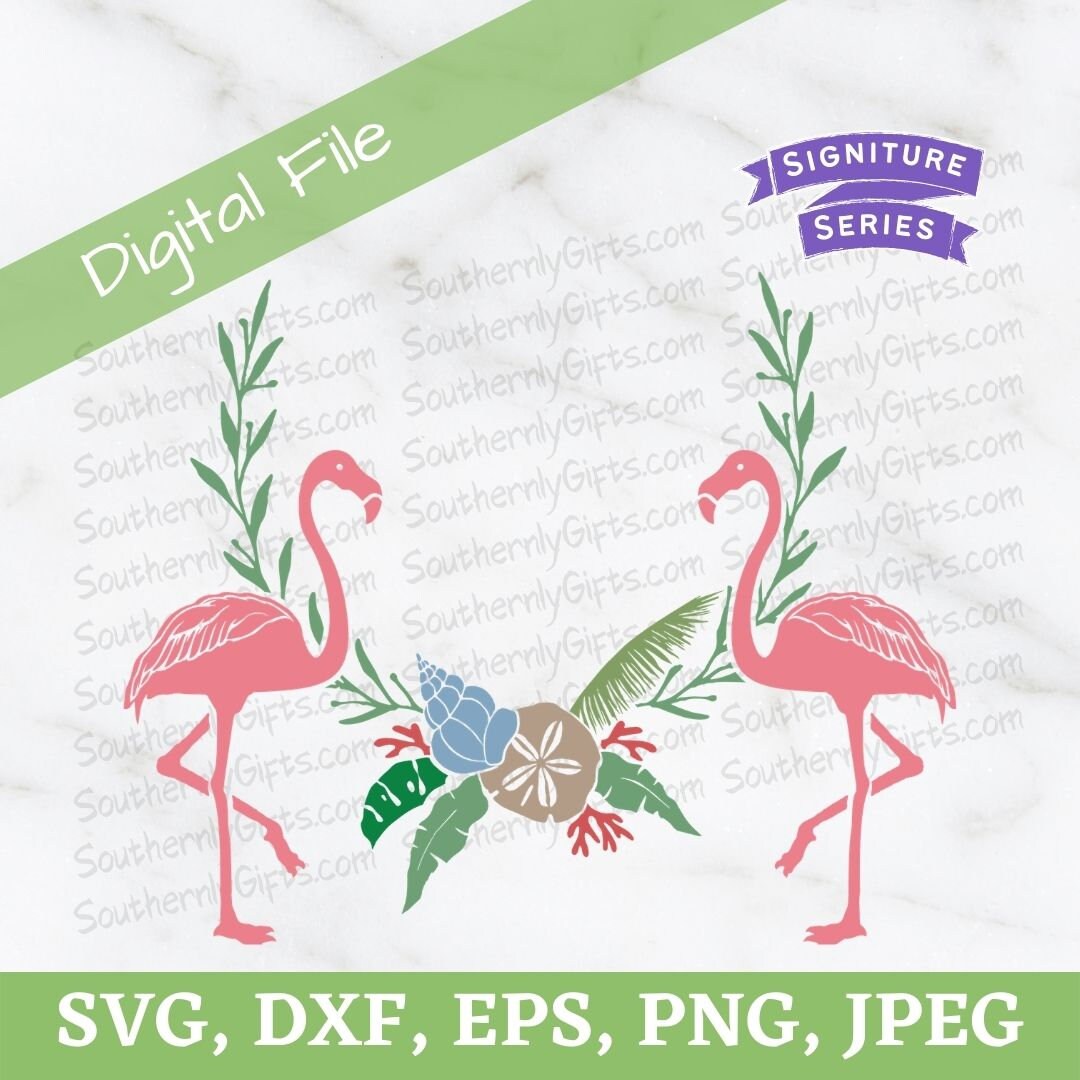 Flamingo SVG, Tropical SVG, Beach SVG, Tropical Monogram, Monogram ...