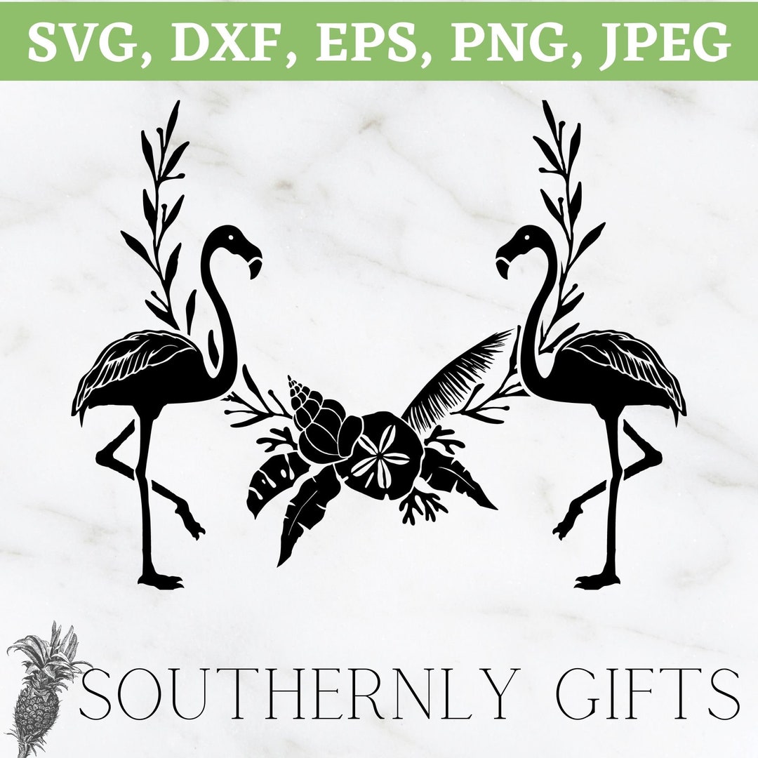 Flamingo SVG, Tropical SVG, Beach SVG, Tropical Monogram, Monogram ...