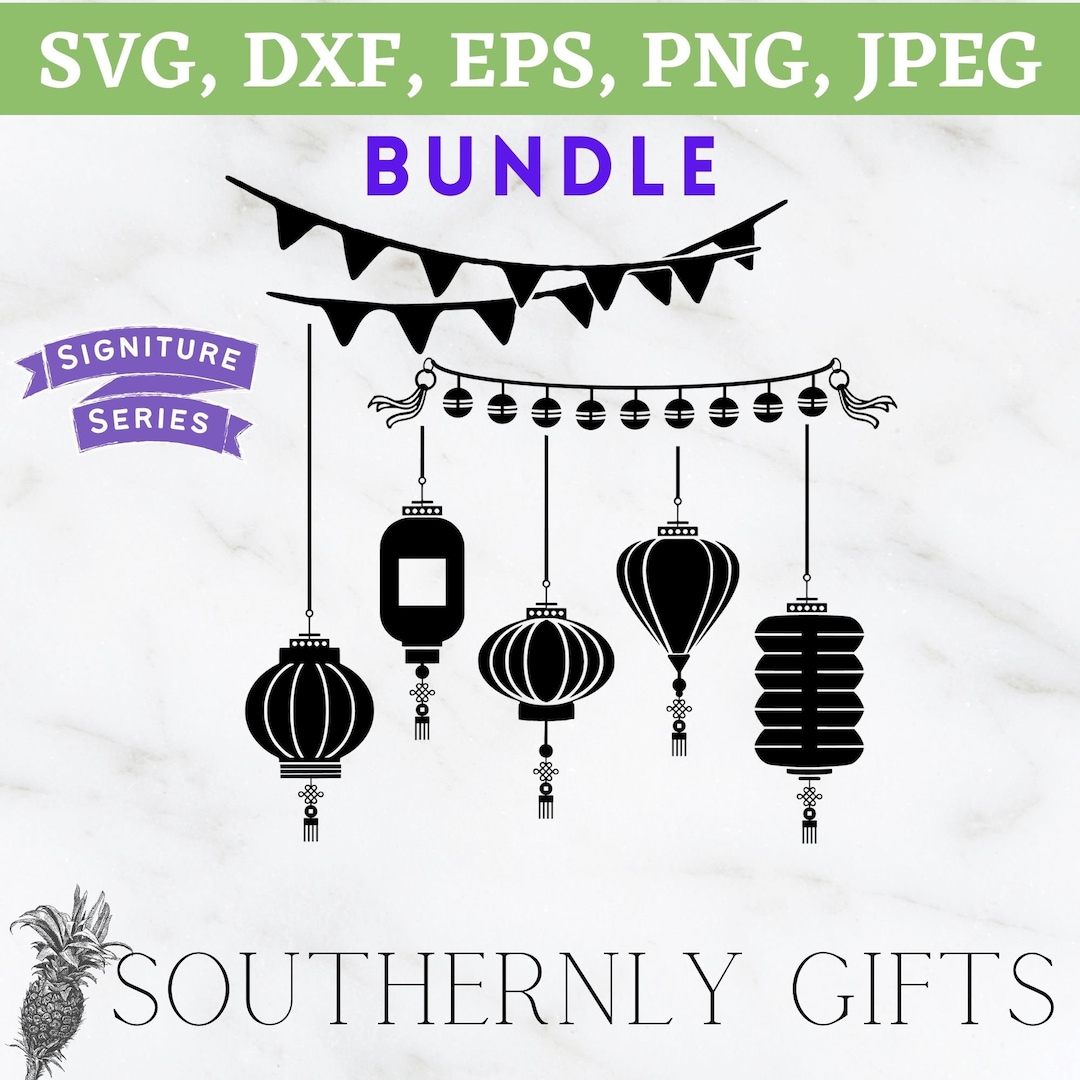 Chinese Lanterns SVG, Lunar New Year Digital Bundle, Chinese New Year ...