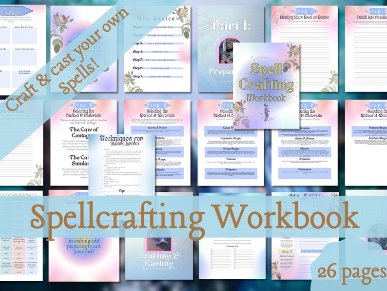 Spell Crafting & Casting Printable Pages Book of Shadows - Etsy
