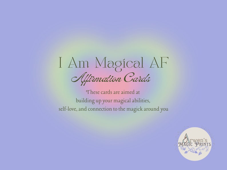 Printable Affirmation Cards | I Am Magical AF Self Love Affirmation ...