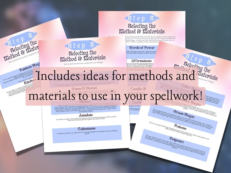 Spell Crafting & Casting Printable Pages Book of Shadows - Etsy