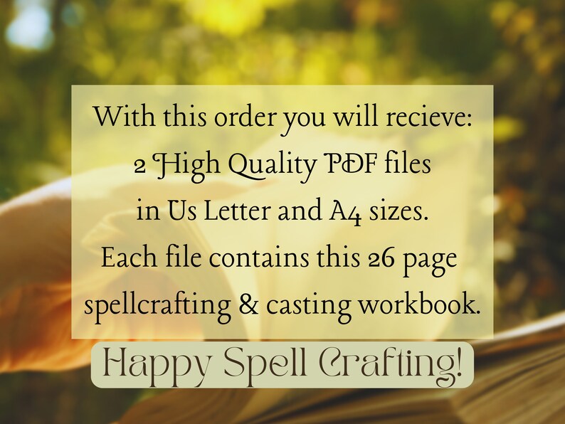 Spell Crafting & Casting Printable Pages Book of Shadows - Etsy