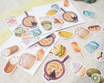 Watercolor Food Illustration Sticker Set-food Recipe | Etsy