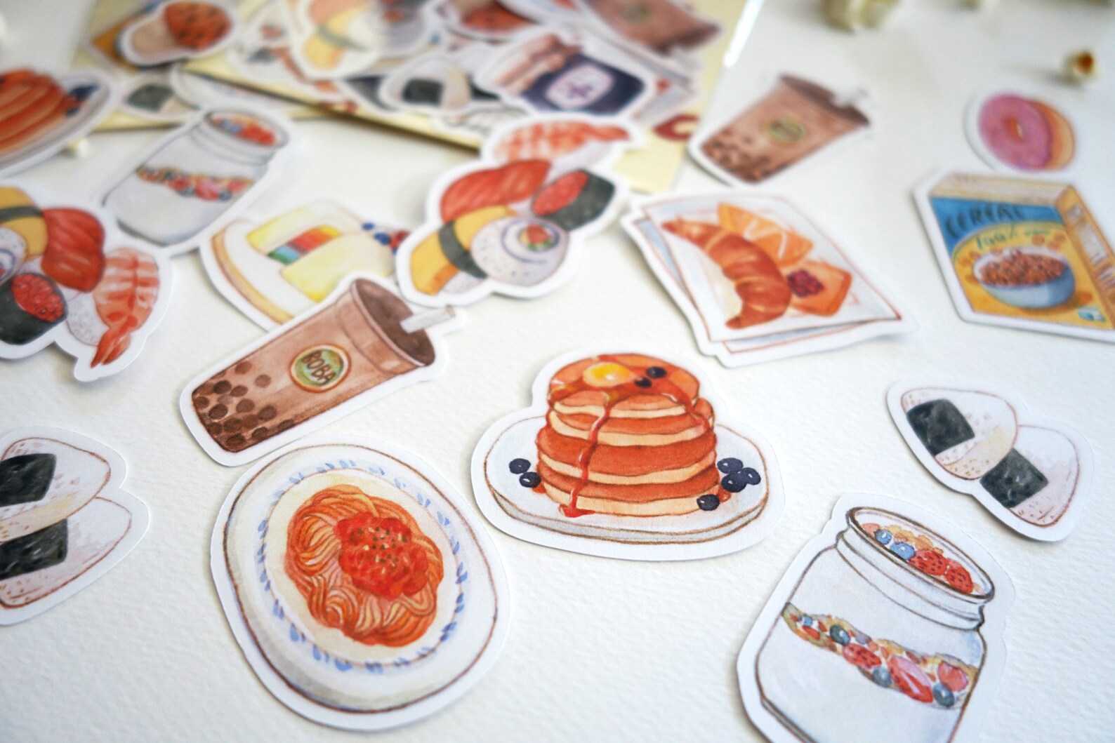 Watercolor Food Illustration Sticker Set-food Recipe | Etsy