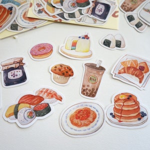 Watercolor Food Illustration Sticker Set-food Recipe | Etsy