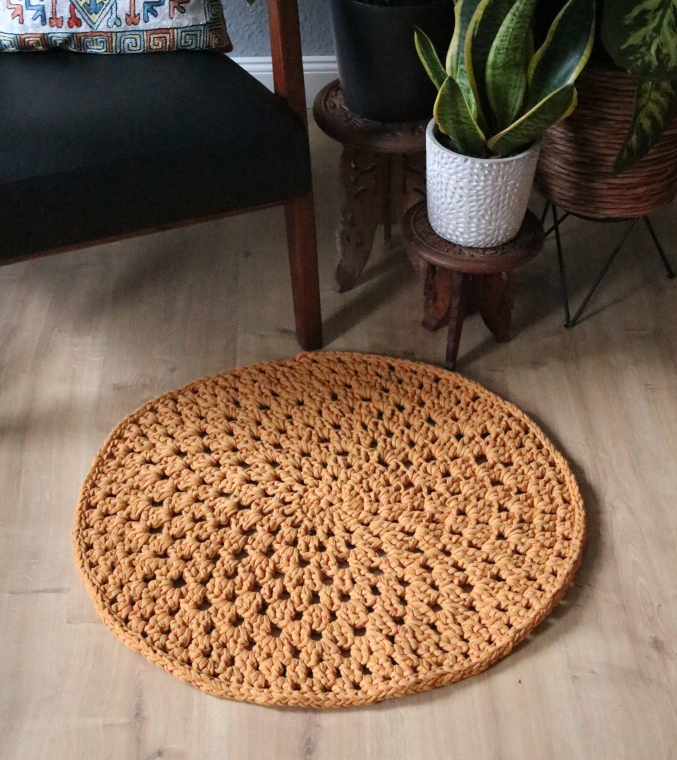 Mustard yellow round rug/ Small mustard bathroom rug/ Round - Etsy España