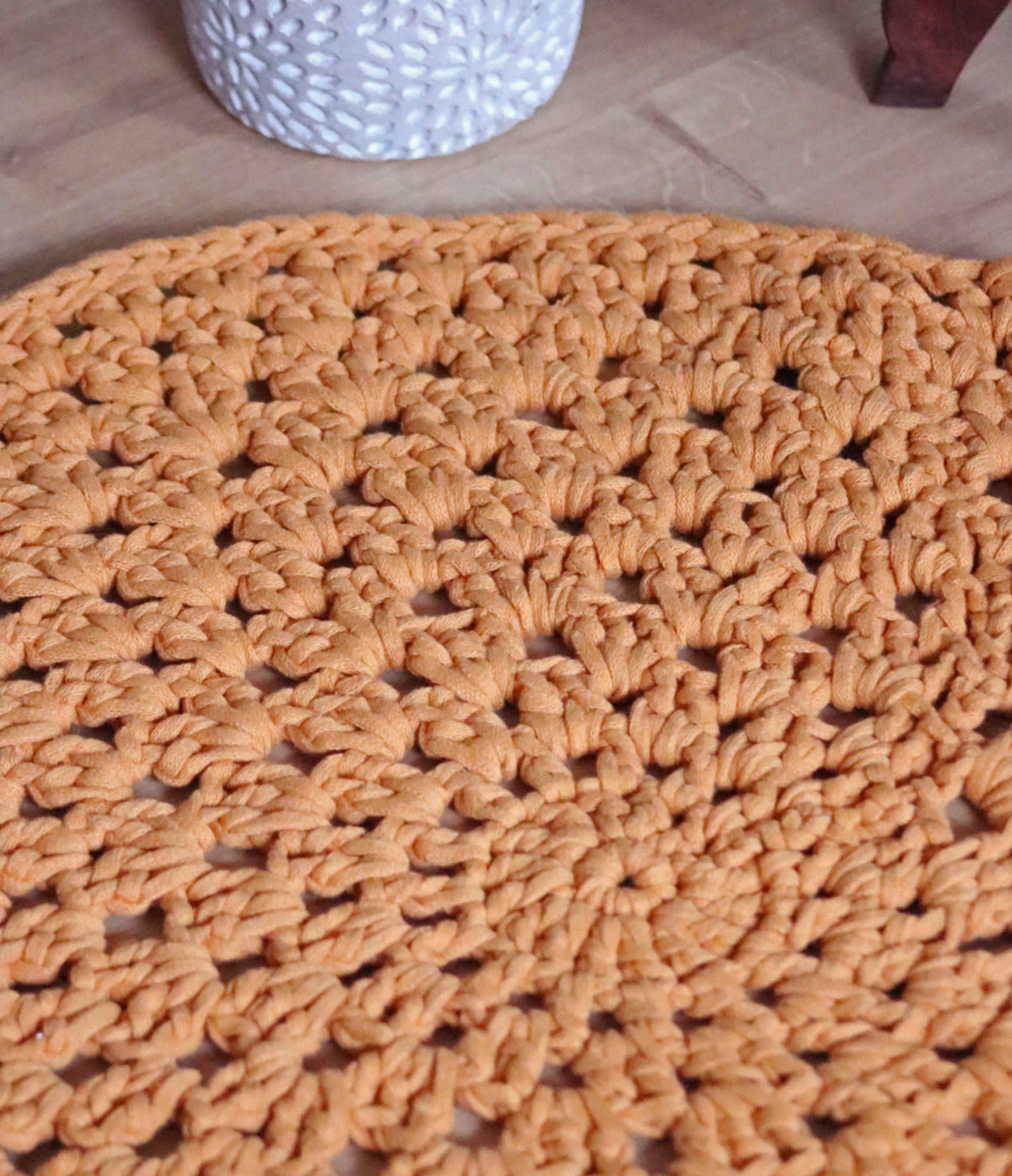 Mustard yellow round rug/ Small mustard bathroom rug/ Round boho ...