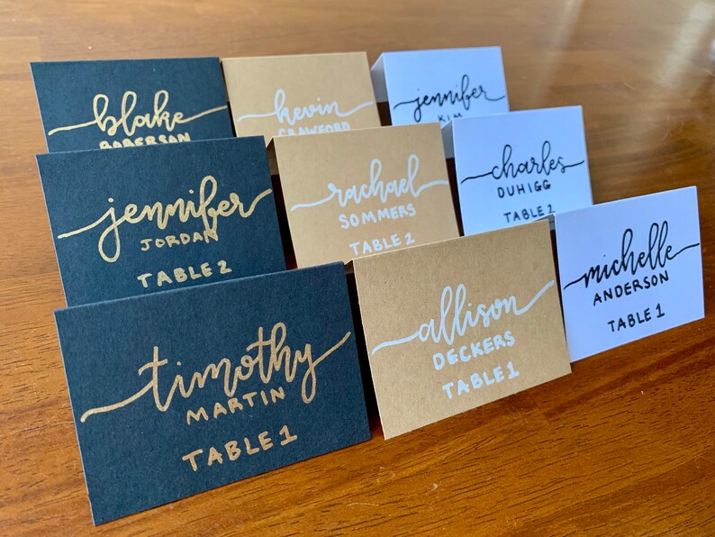 Handwritten Place Cards, Wedding Cards, Escort Cards, Calligraphy - Etsy