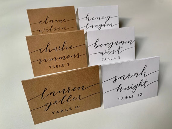 Handwritten Place Cards Wedding Cards Escort Cards - Etsy