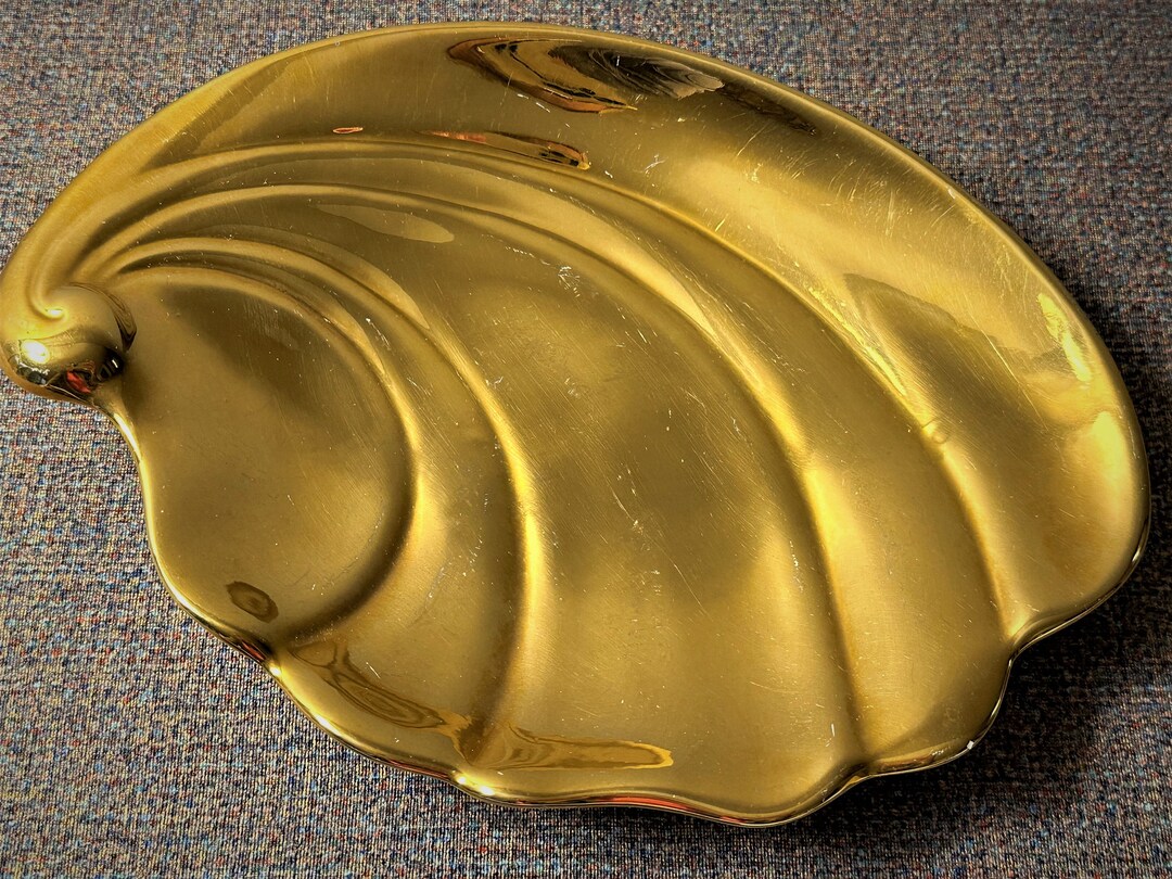 Vintage Royal Winton Golden Age Shell Dish: Gold Luster Coastal Decor ...