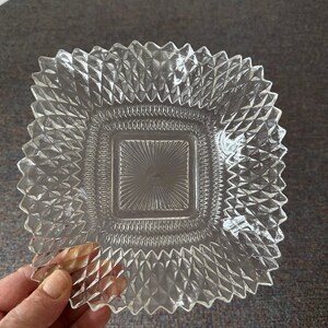 Cut Glass Candy Dishes 1960's Diamond Cut Ruffle Edge Indiana Glass ...
