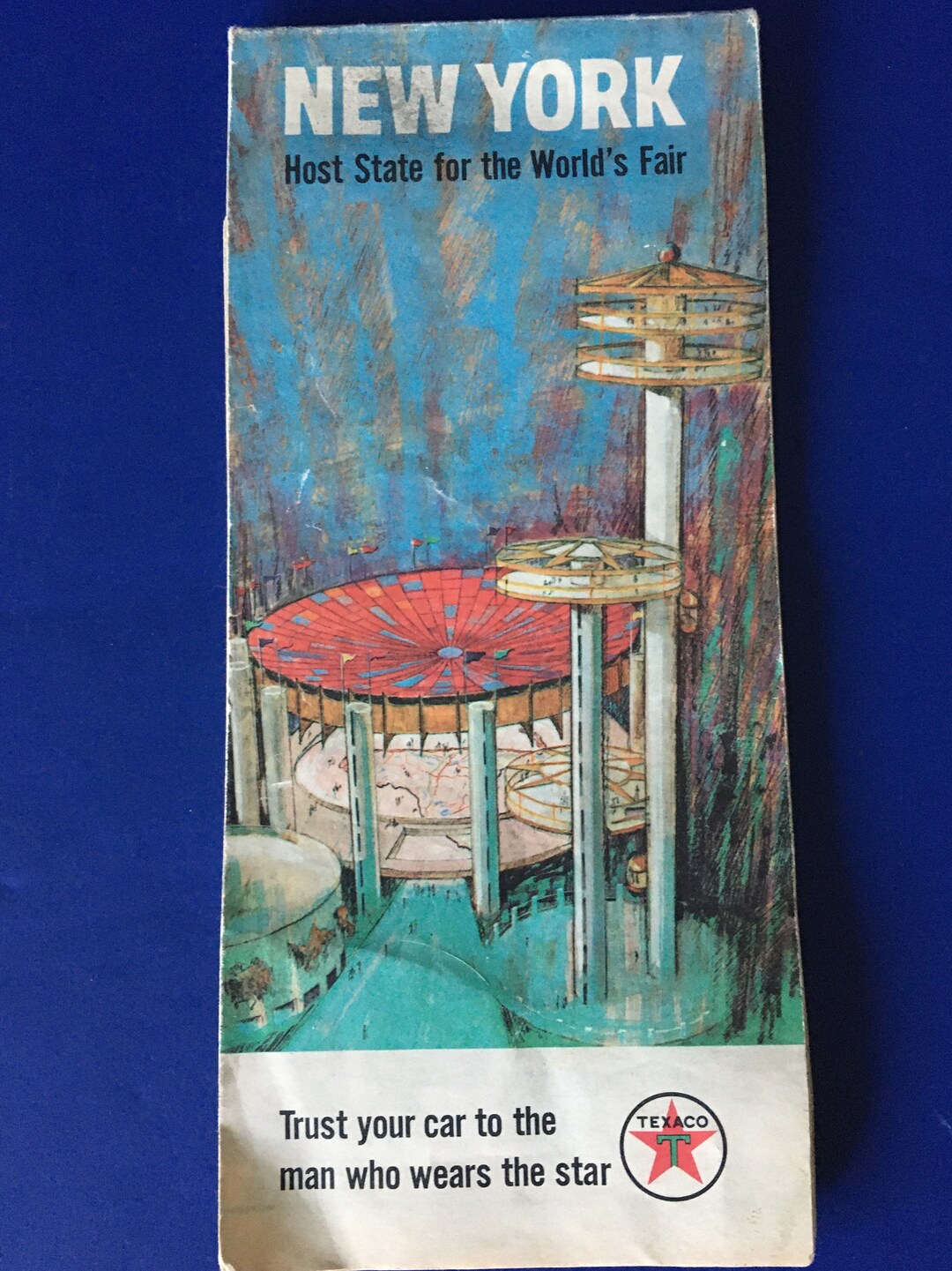 1965 New York Map World's Fair Texaco Road Map ~ Excellent Condition ...