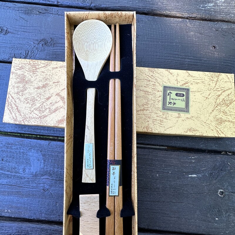 Korean Wooden Chopstick and Spoon Set - Etsy