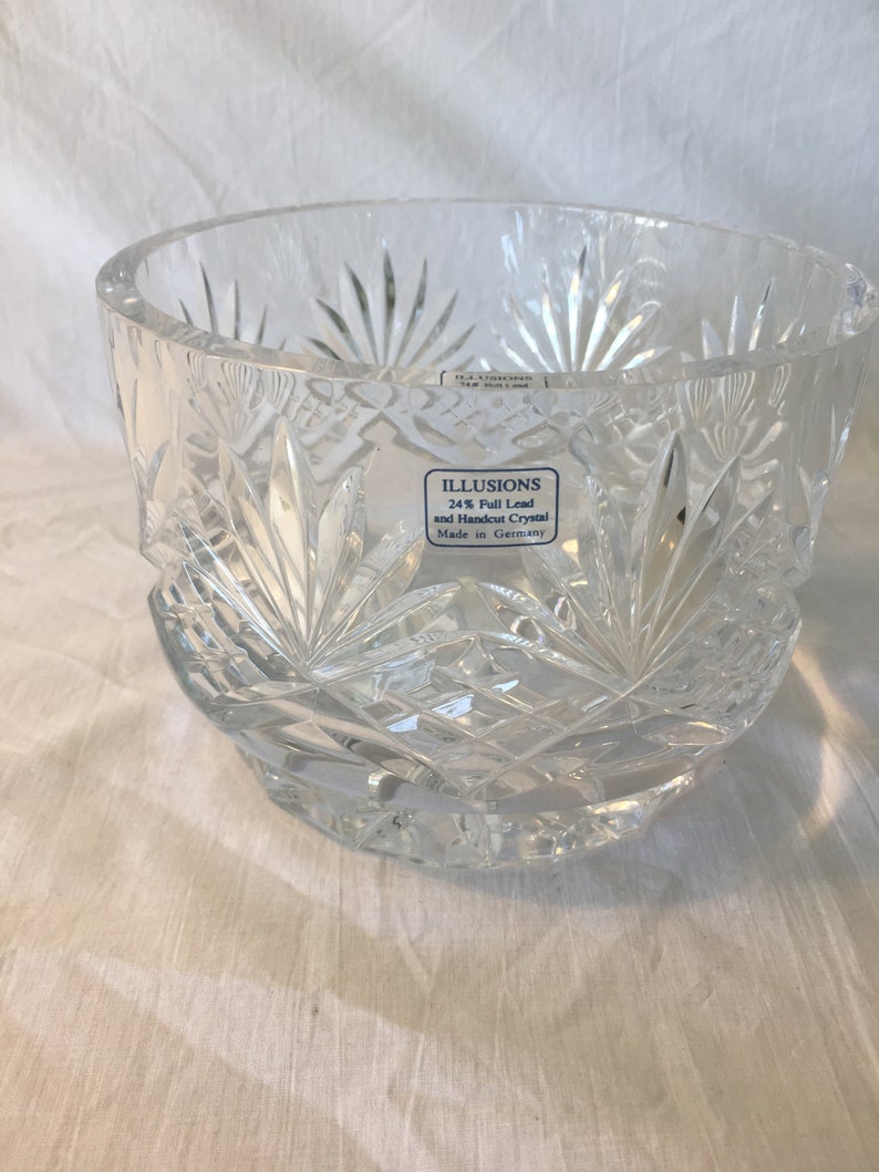 Illusions Hand Cut Crystal Bowl F - 34% Full Lead, Made in Germany ...