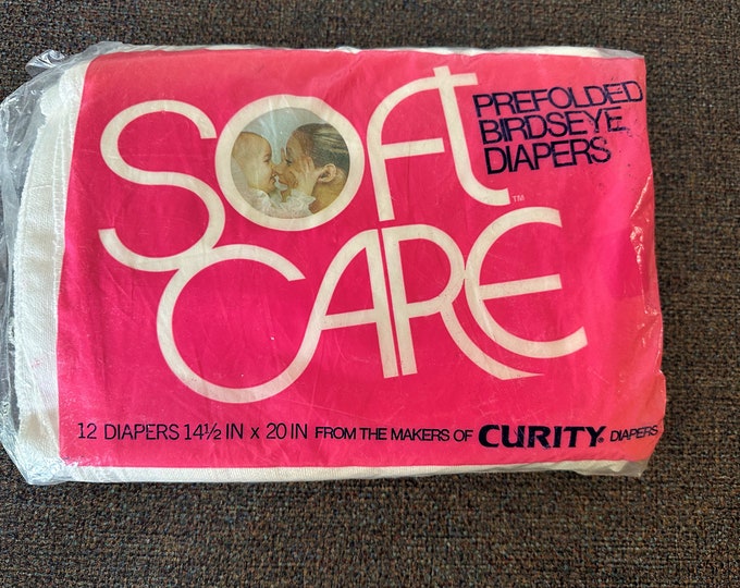 Vintage Curity Cloth Diapers Soft Care Pre-folded Birdseye Cotton ...