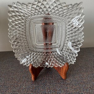 Cut Glass Candy Dishes 1960's Diamond Cut Ruffle Edge Indiana Glass ...